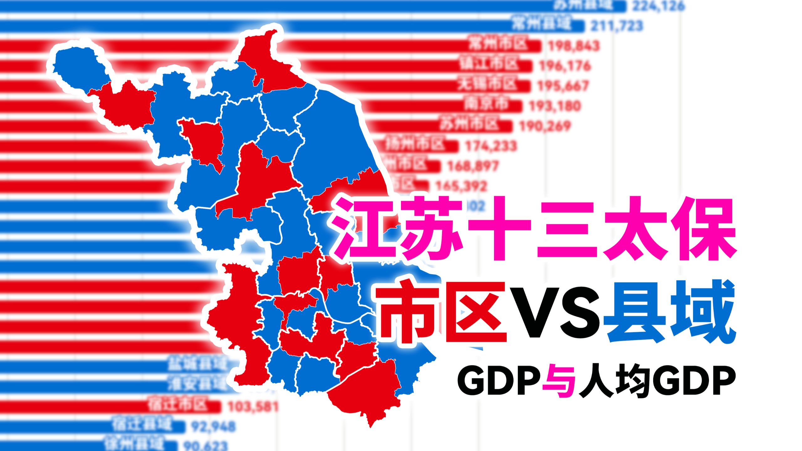 江苏各市1978-2024年市区VS县域历年GDP、人均GDP排行【数据可视化】-Azusa-Hau-Azusa-Hau-哔哩哔哩视频