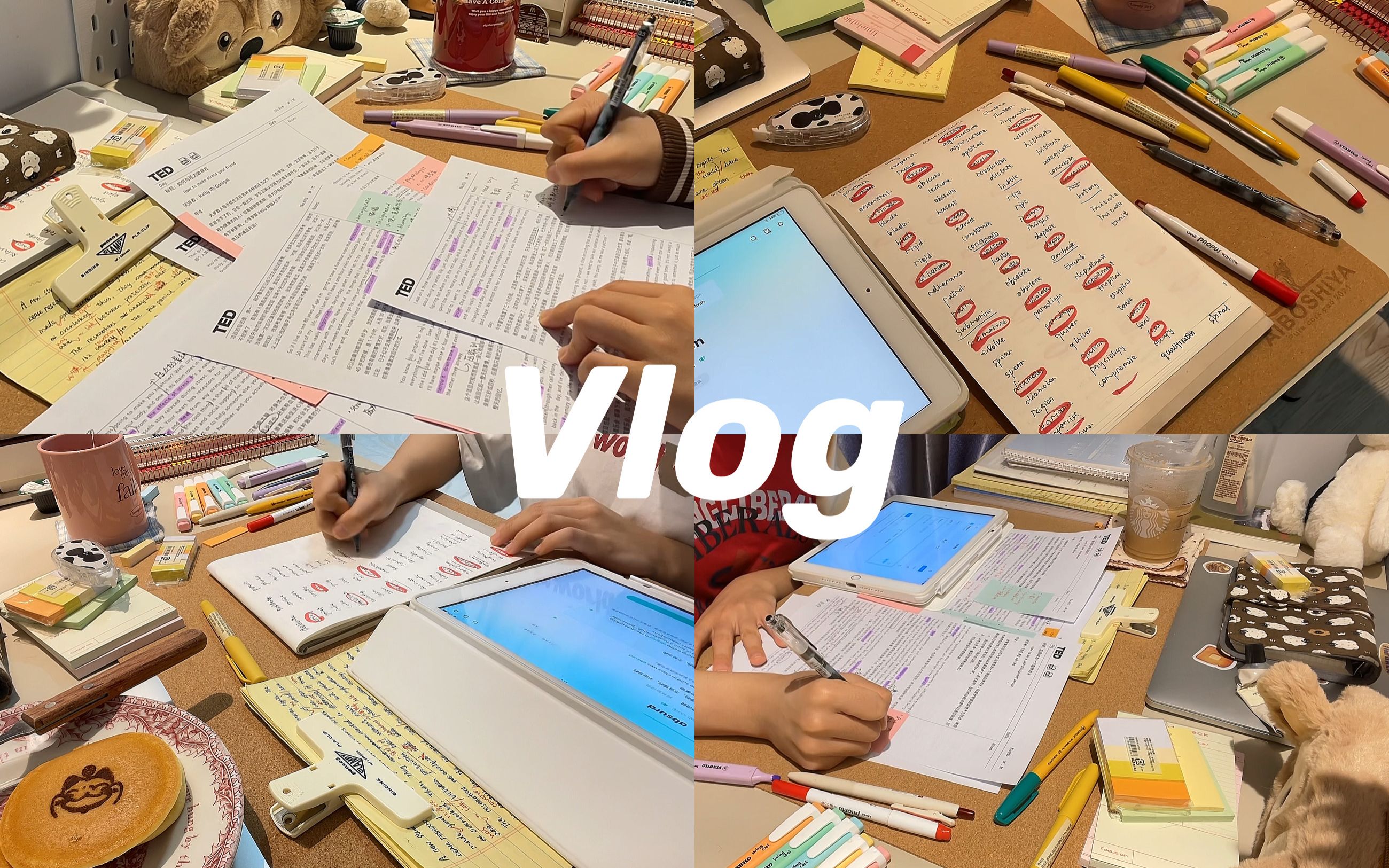 Study Vlog｜宅家学习记录｜TED｜书桌氛围感｜新包包｜湘菜｜grammar｜星巴克｜绍兴游记｜动力向｜影子跟读-sweet_lili-sweet_lili-哔哩哔哩视频