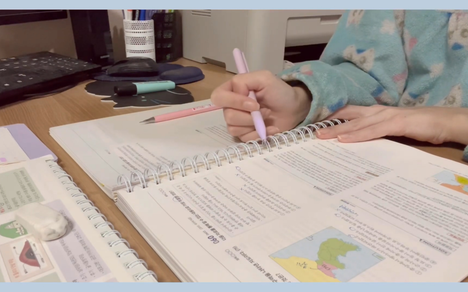 STUDY WITH ME｜韩国妹妹bbo｜和我一起学习｜希望我的陪伴对你的学习有所帮助！real sound real time-GrangeriPink-GrangeriPink-哔哩哔哩视频