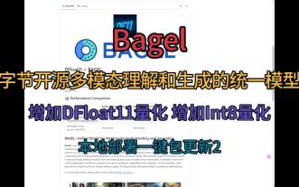 Bagel 一键包更新2 增加DFloat11量化 增加Int8量化 字节开源多模态理解和生成的统一模型-十字鱼-十字鱼-哔哩哔哩视频