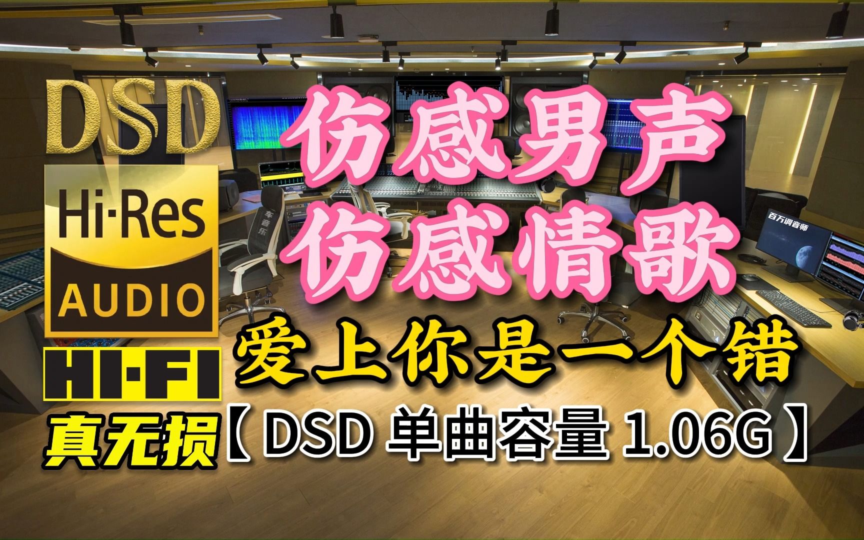 伤感男声、伤感情歌《爱上你是一个错》DSD完整版，单曲容量1.06G【真正DSD无损HIFI音乐，百万调音师独家制作】-车音乐_百万调音师-车音乐_百万调音师-哔哩哔哩视频