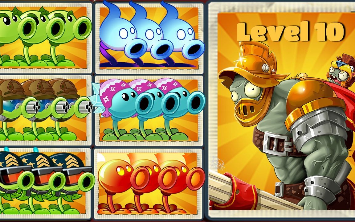 PvZ 2 挑战 - 使用 5 个叶绿素的同一植物团队对战 10 级角斗士巨人僵尸-MSGames-MSGames-哔哩哔哩视频