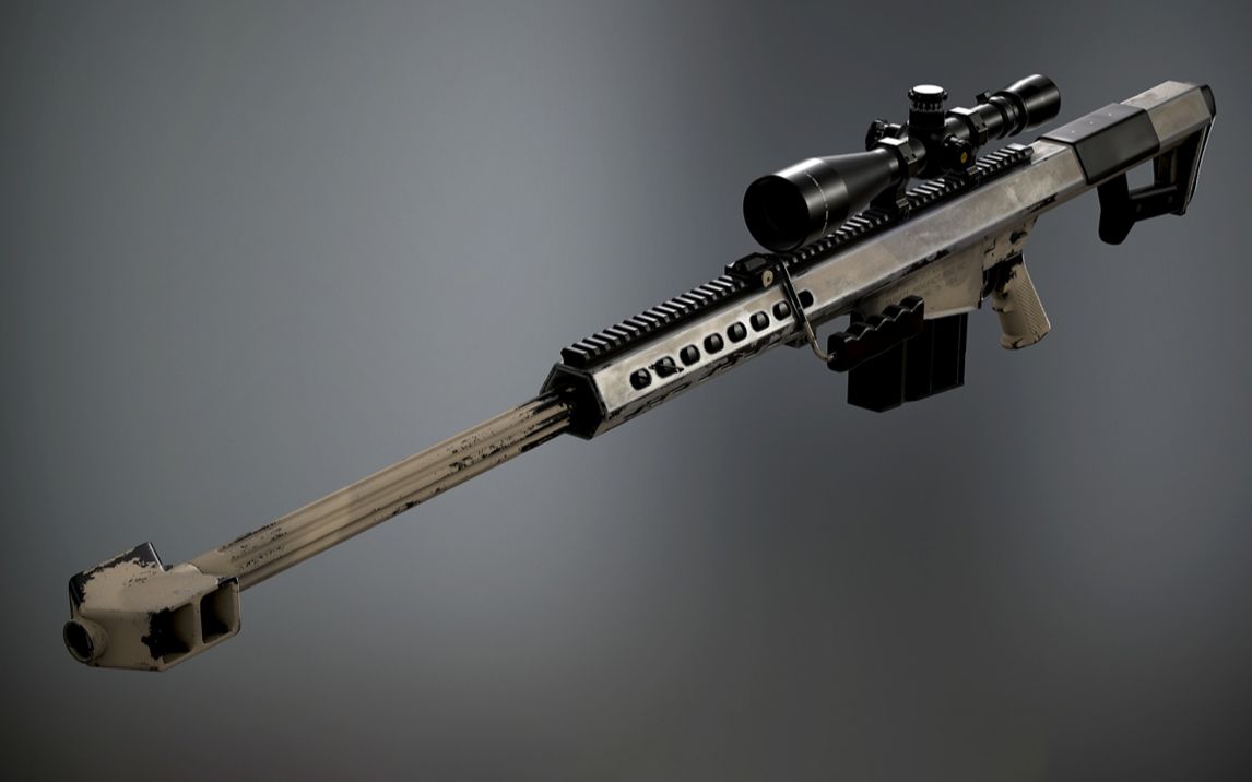 【3DMAX游戏建模】巴雷特M82A1狙击步枪模型建模_哔哩哔哩_bilibili
