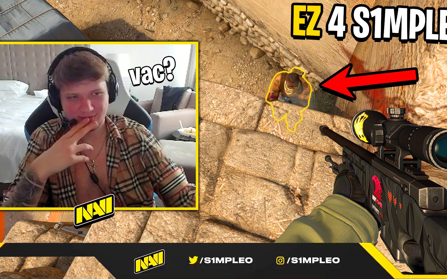 【vLADOPARD】s1mple在线下玩的和挂一样！_反恐精英_集锦