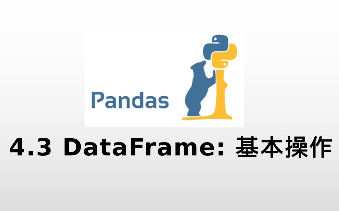 【Python与科学】4.3 DataFrame的基本操作_哔哩哔哩_bilibili