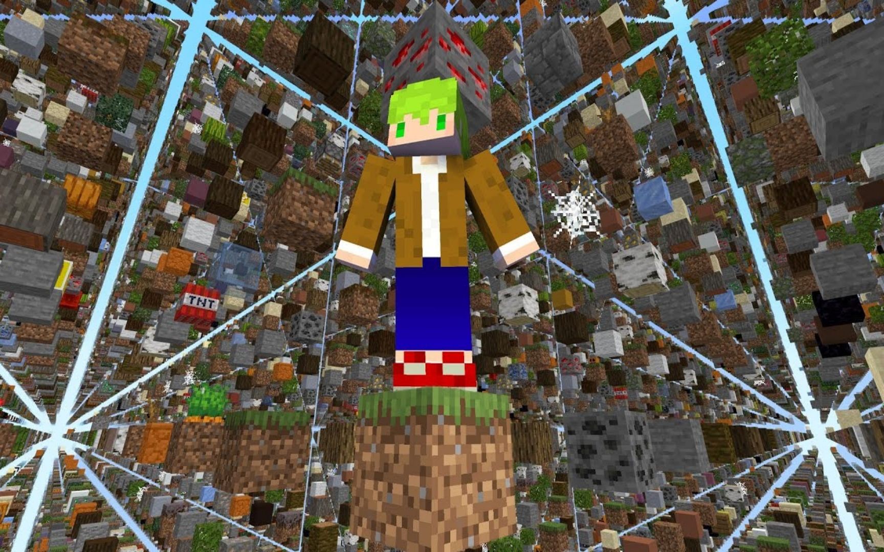 视觉暴力！所有方块『随机漂浮在空中』的世界生存太艰难了-阿斯ASU-阿斯ASU-哔哩哔哩视频