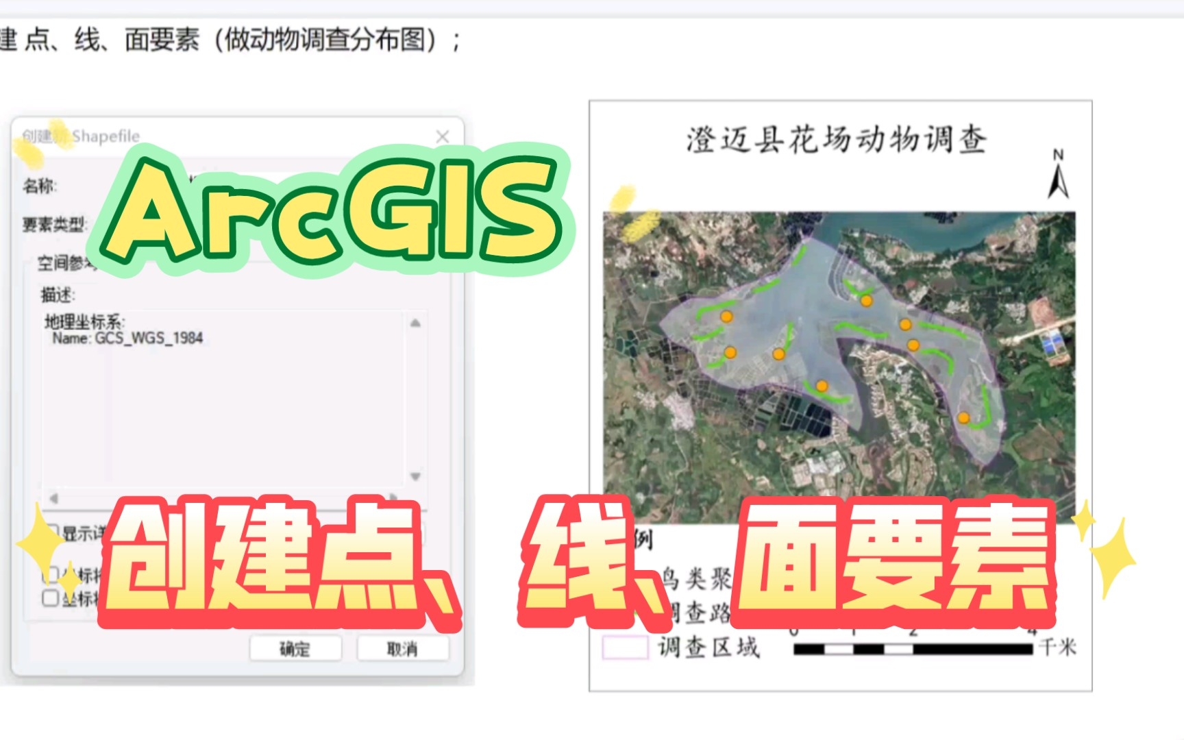 06-ArcGIS创建 点、线、面要素（做动物调查分布图）_哔哩哔哩_bilibili