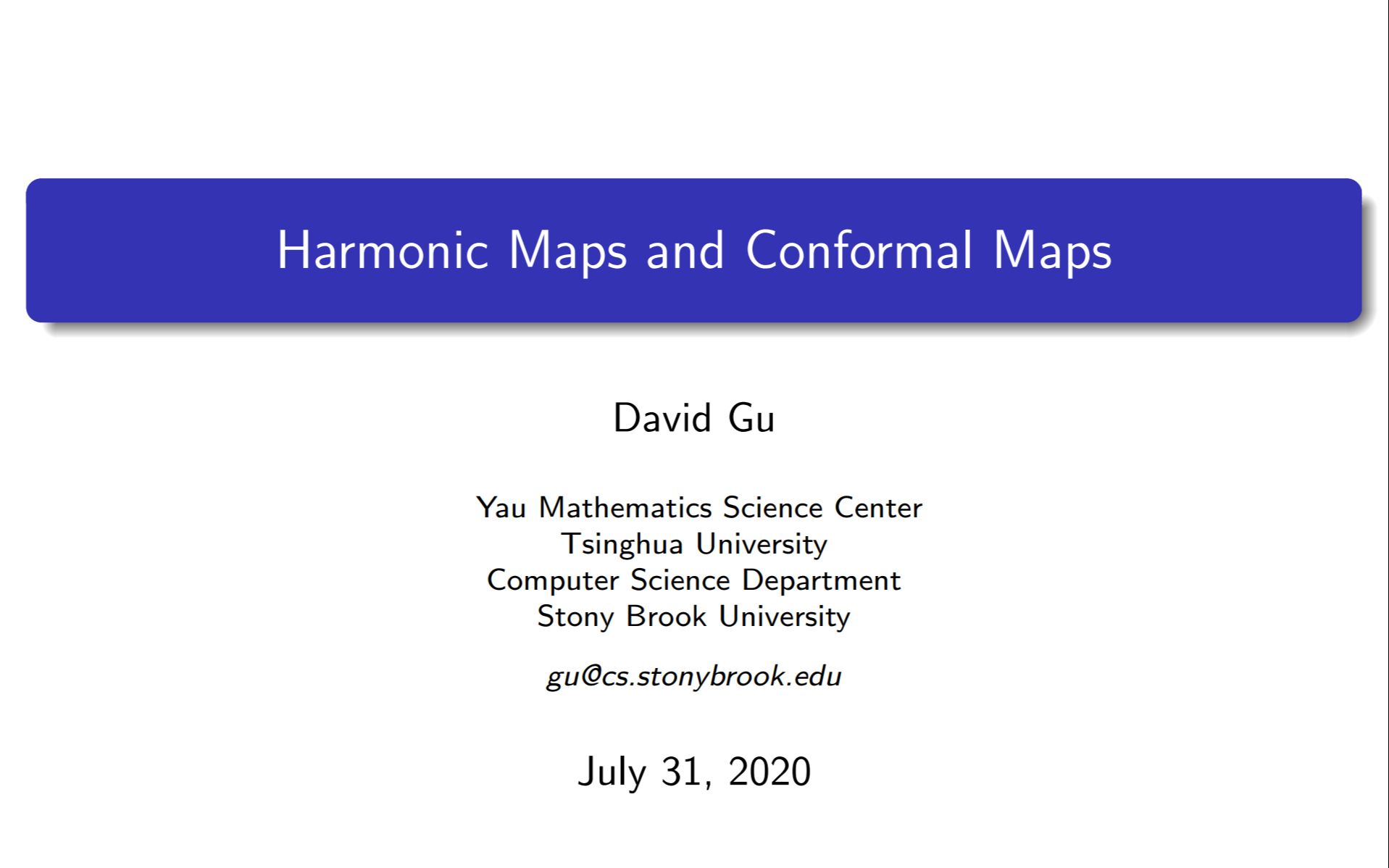 Lecture 7 - Harmonic maps and Conformal Maps_哔哩哔哩_bilibili