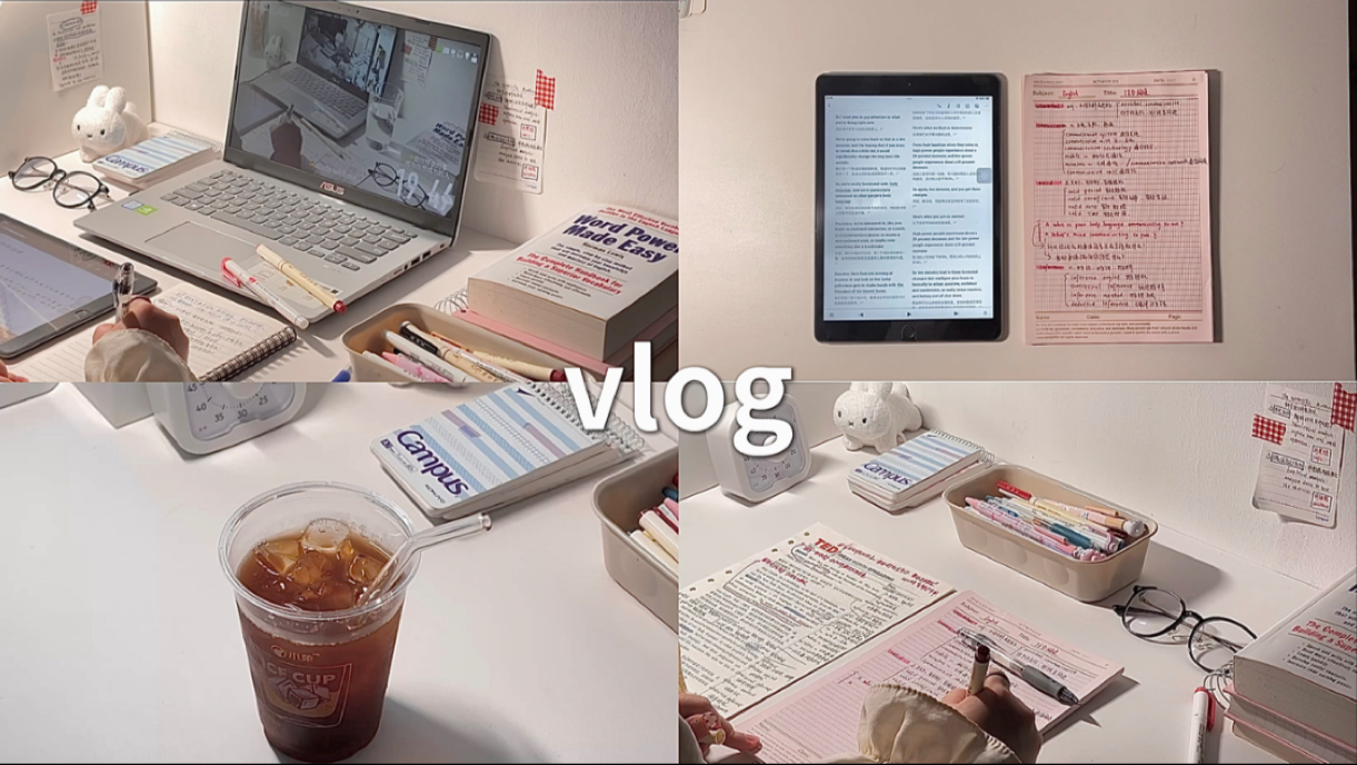 study vlog｜沉浸式独处学习🎧治愈系｜高能量｜study with me｜干净饮食｜一杯冰咖啡｜一碗牛肉面｜平淡の幸福-小企鹅ee_-小企鹅ee_-哔哩哔哩视频
