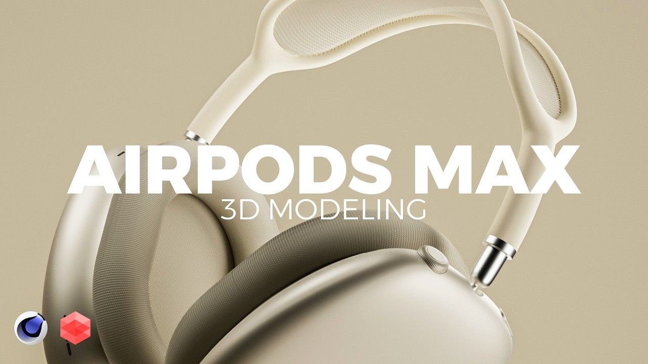 C4D 2025 中 AIRPODS MAX 的 3D 建模和渲染（中西文字幕）-老梦C4D-老梦C4D-哔哩哔哩视频