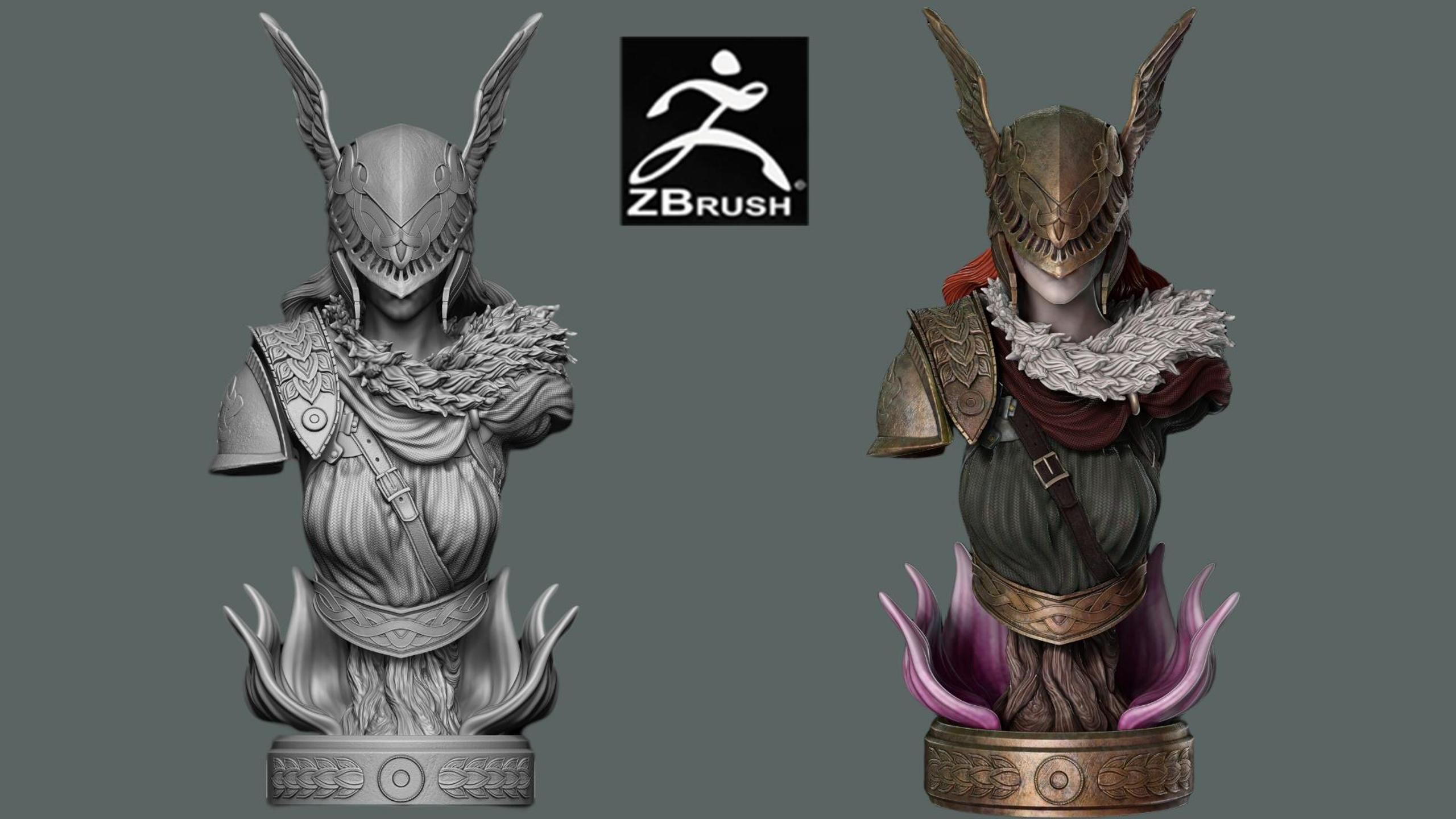 【zbrush游戏角色雕刻】艾尔登法环-女武神玛莲妮亚全流程雕刻渲染，全是干货，赶紧收藏！！-热爱建模的小玥玥-热爱建模的小玥玥-哔哩哔哩视频