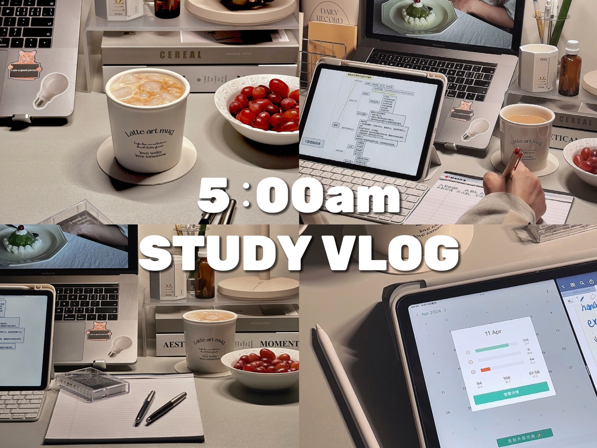 Study Vlog｜假期宅家学习，5点早起-庙呜-庙呜-哔哩哔哩视频