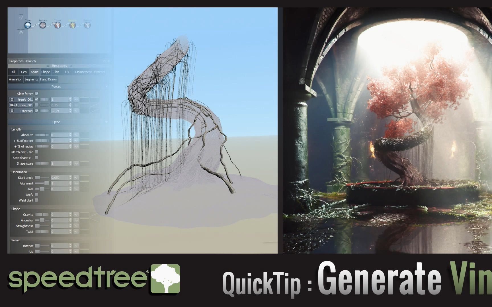 (全流程)SpeedTree制作造型树藤蔓_哔哩哔哩_bilibili