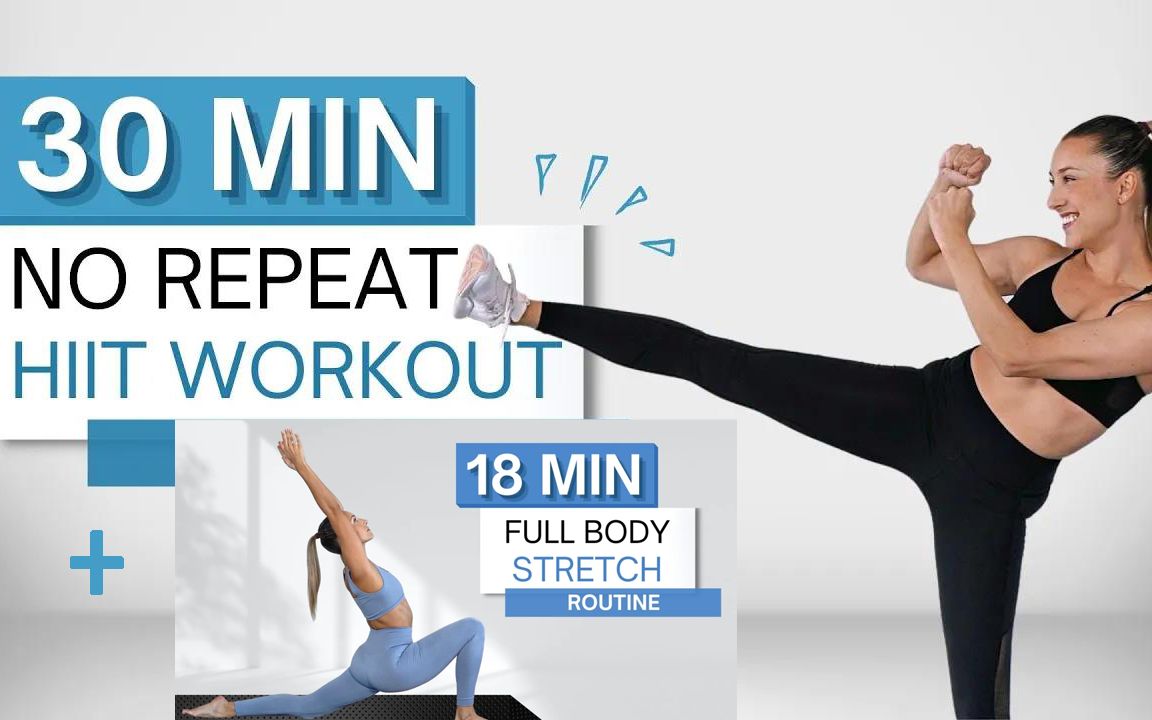 【fitbymik合集】30分钟无重复HIIT+18分钟瑜伽拉伸_哔哩哔哩_bilibili