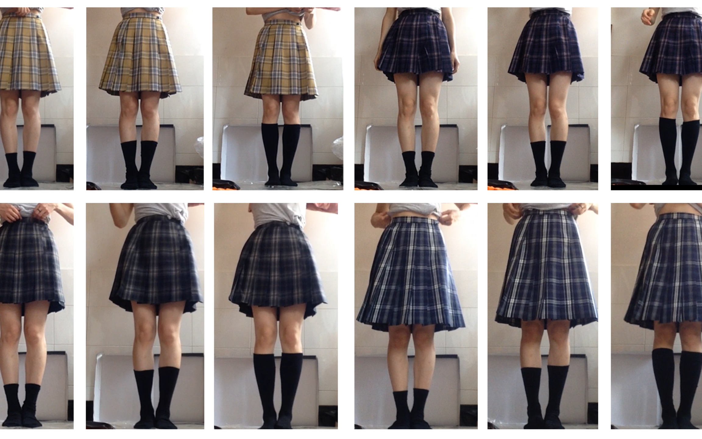 【JK制服】160/49kg | 四种裙长对比和三种袜子长度对比_哔哩哔哩_bilibili