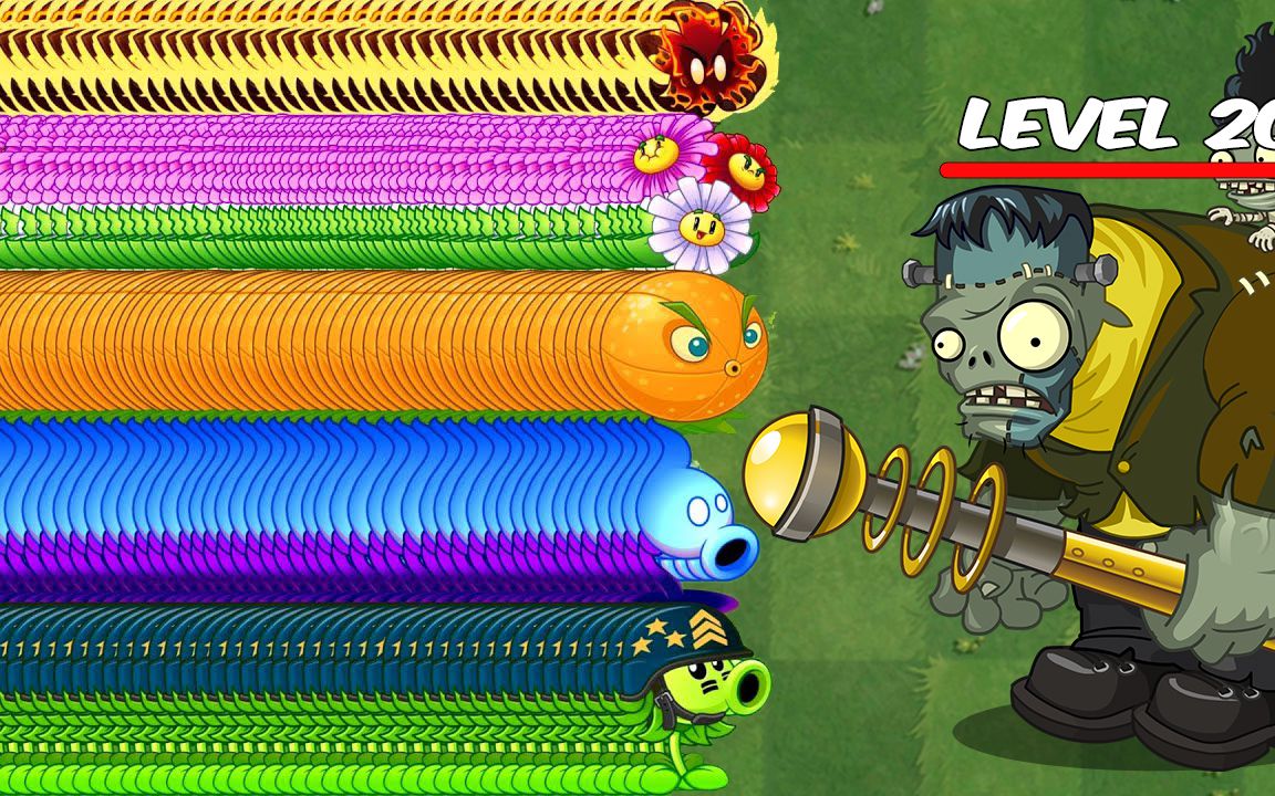 PvZ 2 挑战 - 50 植物 等级最大 功能强化 对抗 万圣节巨人僵尸 等级 25 - 谁会获胜?-MSGames-MSGames-哔哩哔哩视频