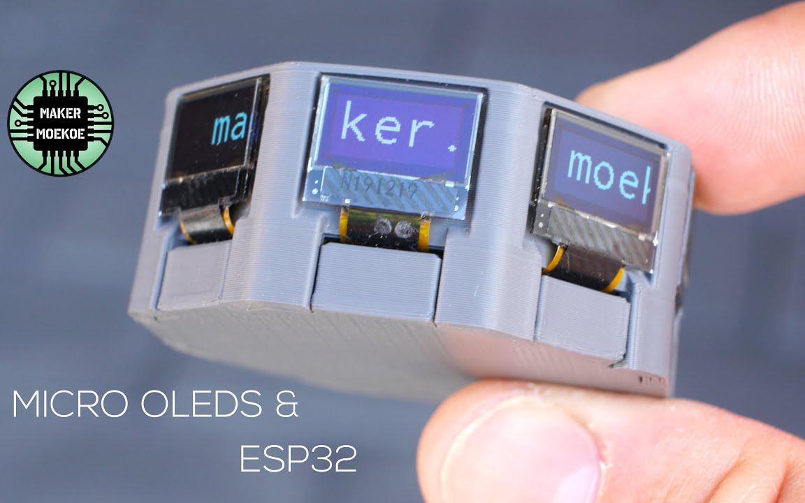 [搬] maker.moekoe [DIY]ESP32+8OLED组成8角显示器_哔哩哔哩_bilibili