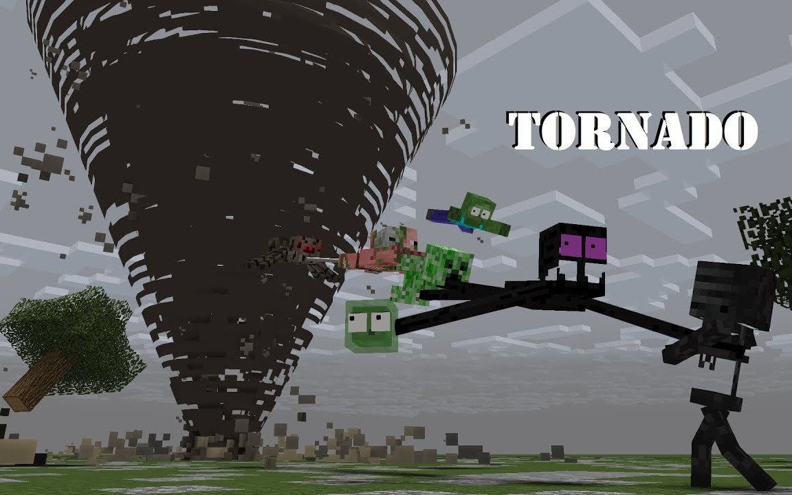 Monster School Tornado Challenge Minecraft Animation哔哩哔哩 ゜ ゜つロ 干杯~ Bilibili