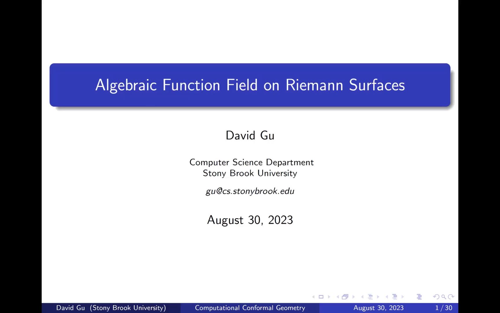 Algebraic Function Field on Riemann Surfaces-conformal_geom-conformal_geom-哔哩哔哩视频