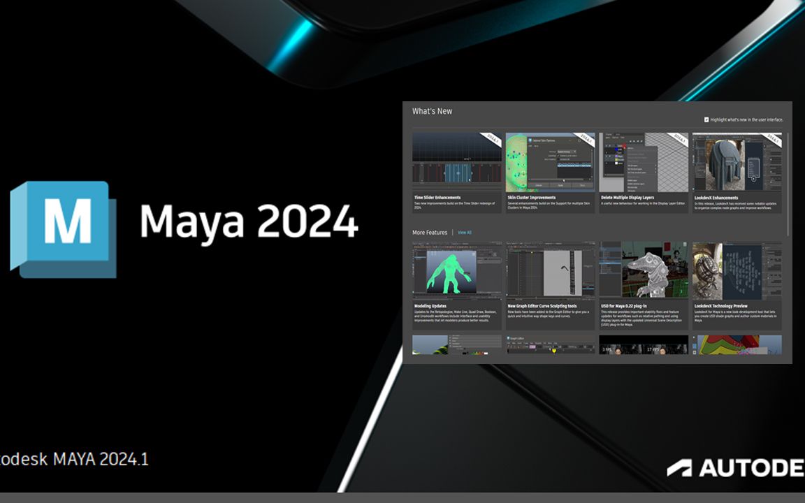 Autodesk Maya2024 新功能亮点-喵喵动画屋-喵喵动画屋-哔哩哔哩视频