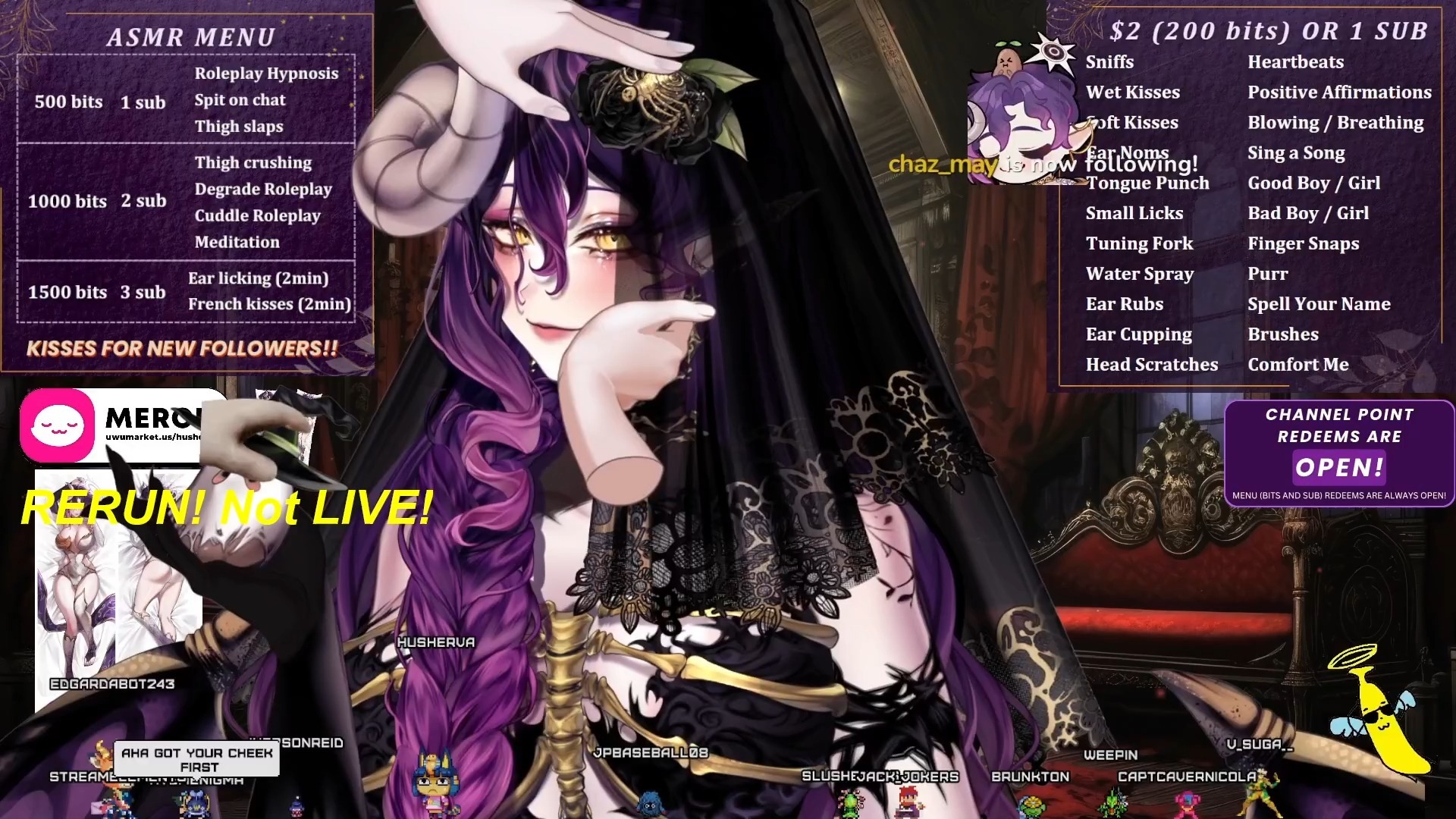 [3-13-25] husherVA - 🔞[RERUN ASMR] Demon Kisses and Licks You !daki !gg !social-GuGouCat-睡眠-哔哩哔哩视频