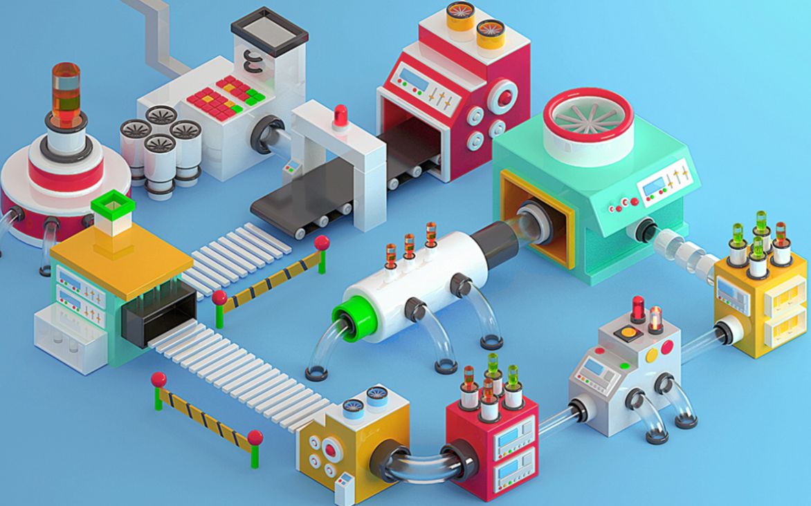 C4D Behance创意小场景《流水线工坊》立方体建模与渲染_哔哩哔哩 (゜-゜)つロ 干杯~-bilibili