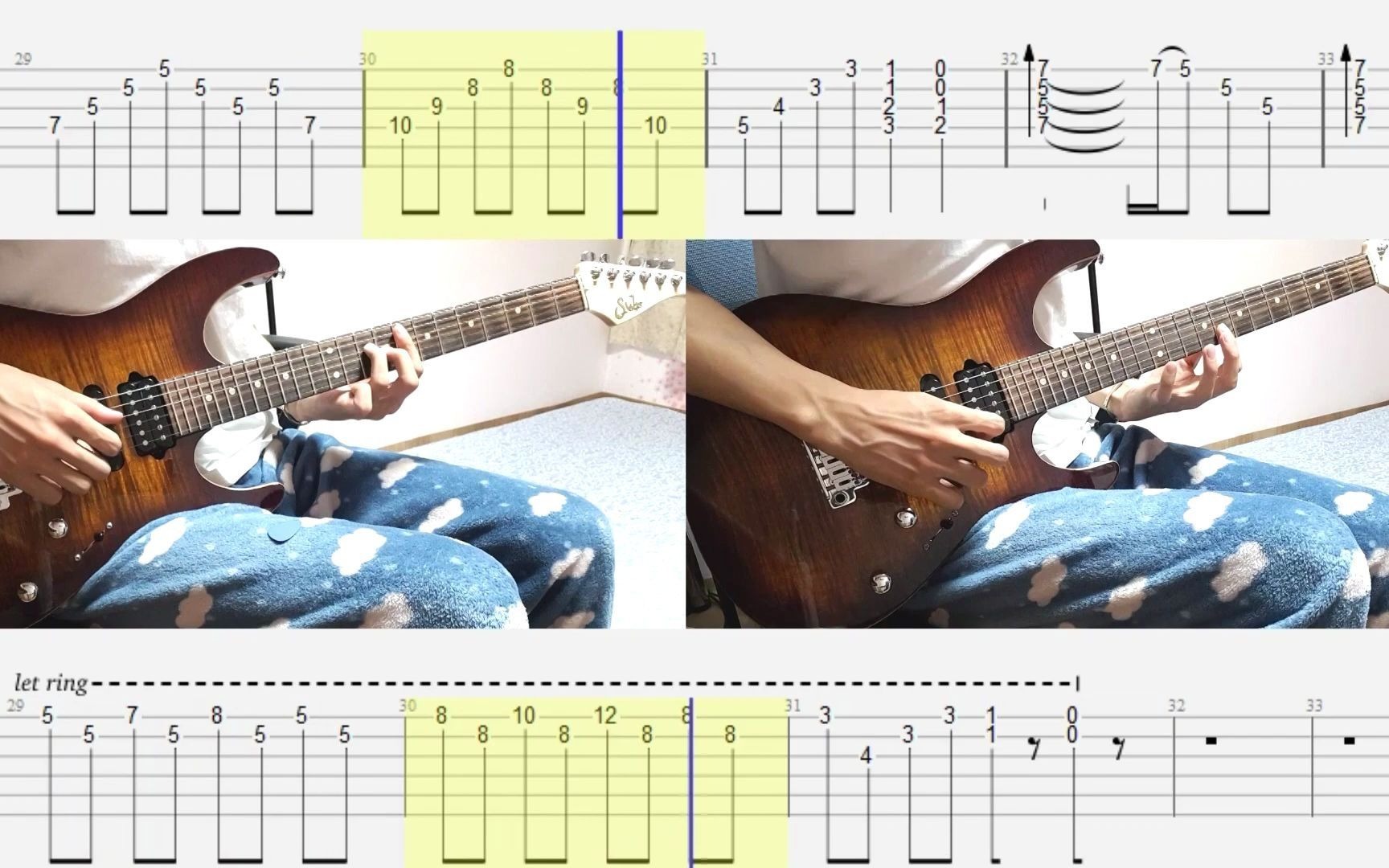 [TAB] X Japan - Kurenai(紅) guitar solo_哔哩哔哩_bilibili