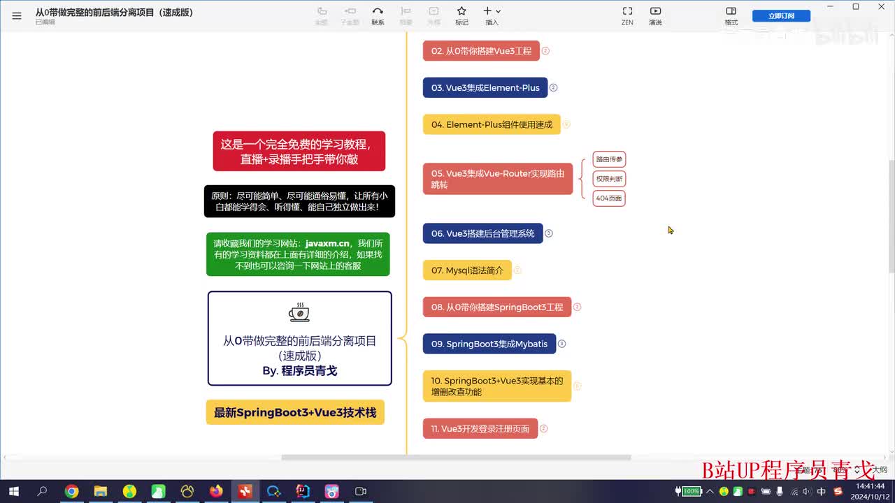 【免费学习】1天学会SpringBoot3+Vue3实战项目开发，手把手带你做完整的前后端分离项目，适合计算机毕业设计、实习项目、Java、Vue编程练手项目 - 04. Element ...