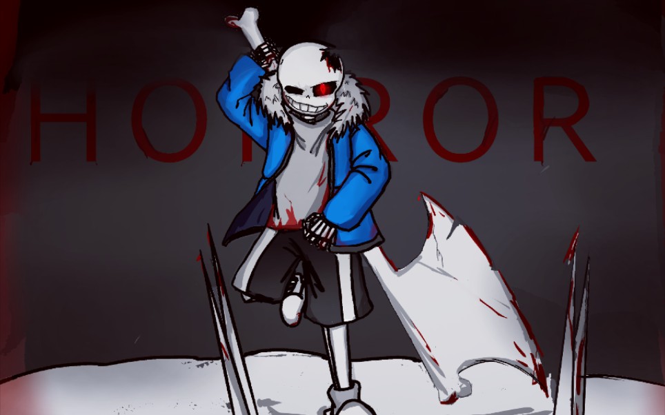 horrortale/恐惧传说 sans重置指绘！（水）_哔哩哔哩_bilibili