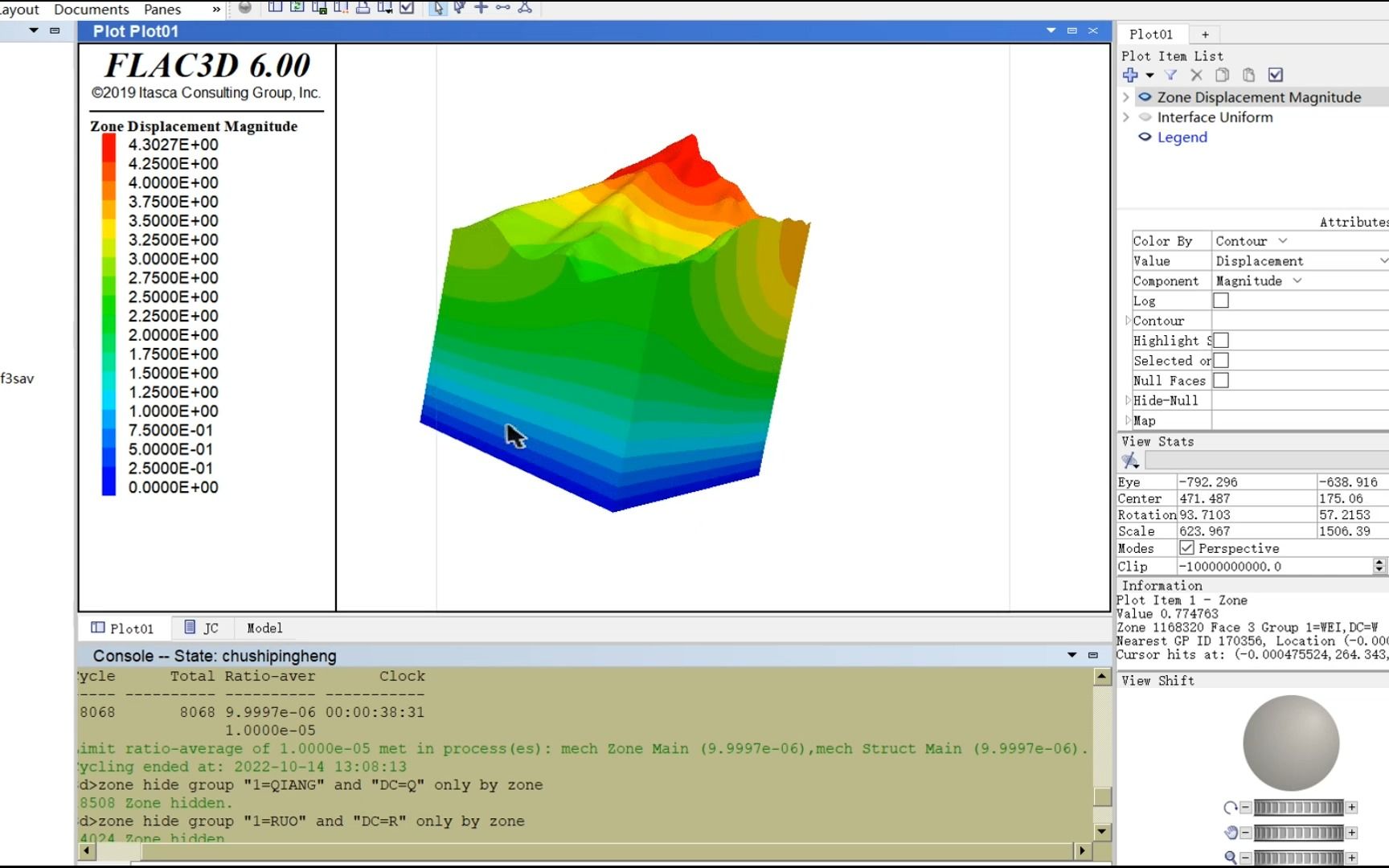 Flac3d数值模拟，如何提取模型中各种数据导出数据（位移、应力），提取数据、利用数据绘制准确曲线图；私聊获取。