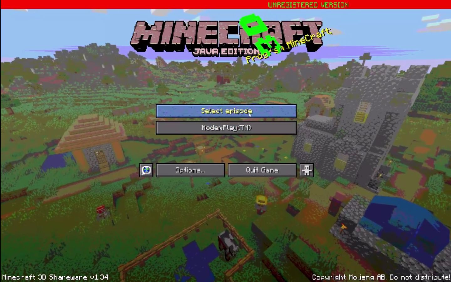 我的世界Minecraft官方宣传片：Minecraft 3D (1994) – Exclusive footage_哔哩哔哩_bilibili