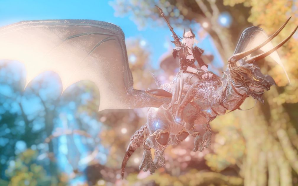 【FF14】5.3极???歼殛战掉落坐骑展示-Gwiber of Light_哔哩哔哩_bilibili