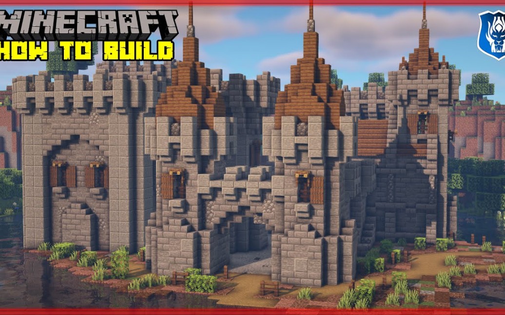 【Minecraft】如何建造史诗中世纪城堡岛教程第2部分（LionCheater）_哔哩哔哩_bilibili