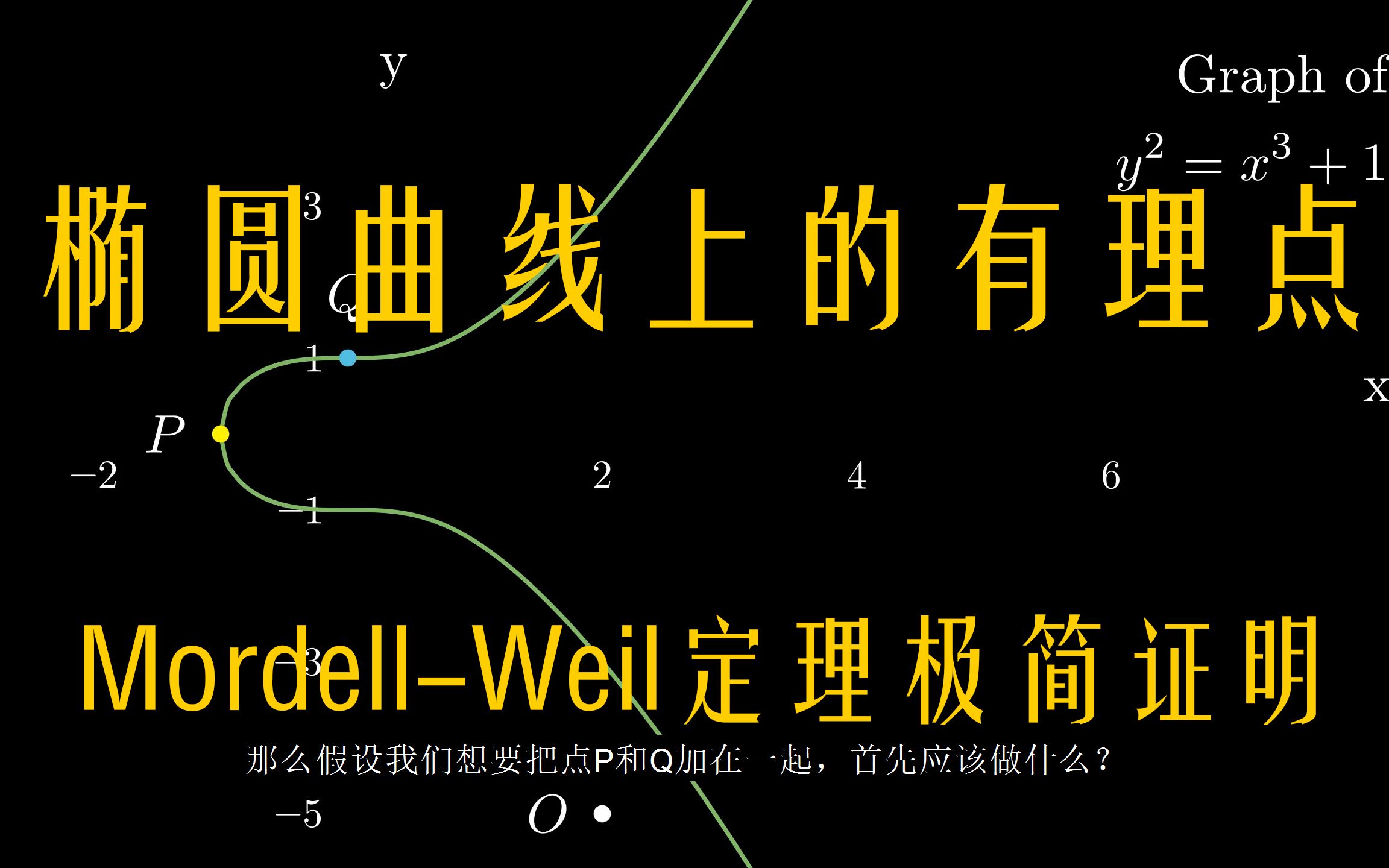 【Manim】12分钟超长硬核科普 椭圆曲线：有理点，群和Mordell-Weil，考验数学水平的时候到了！_哔哩哔哩 (゜-゜)つロ 干杯 ...