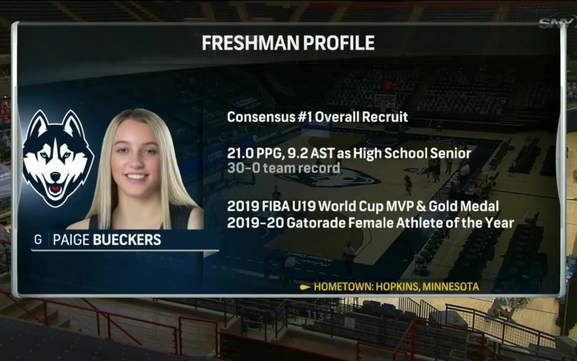 康涅狄格女篮新人Paige Bueckers大学首秀17分9篮板5助攻_哔哩哔哩_bilibili