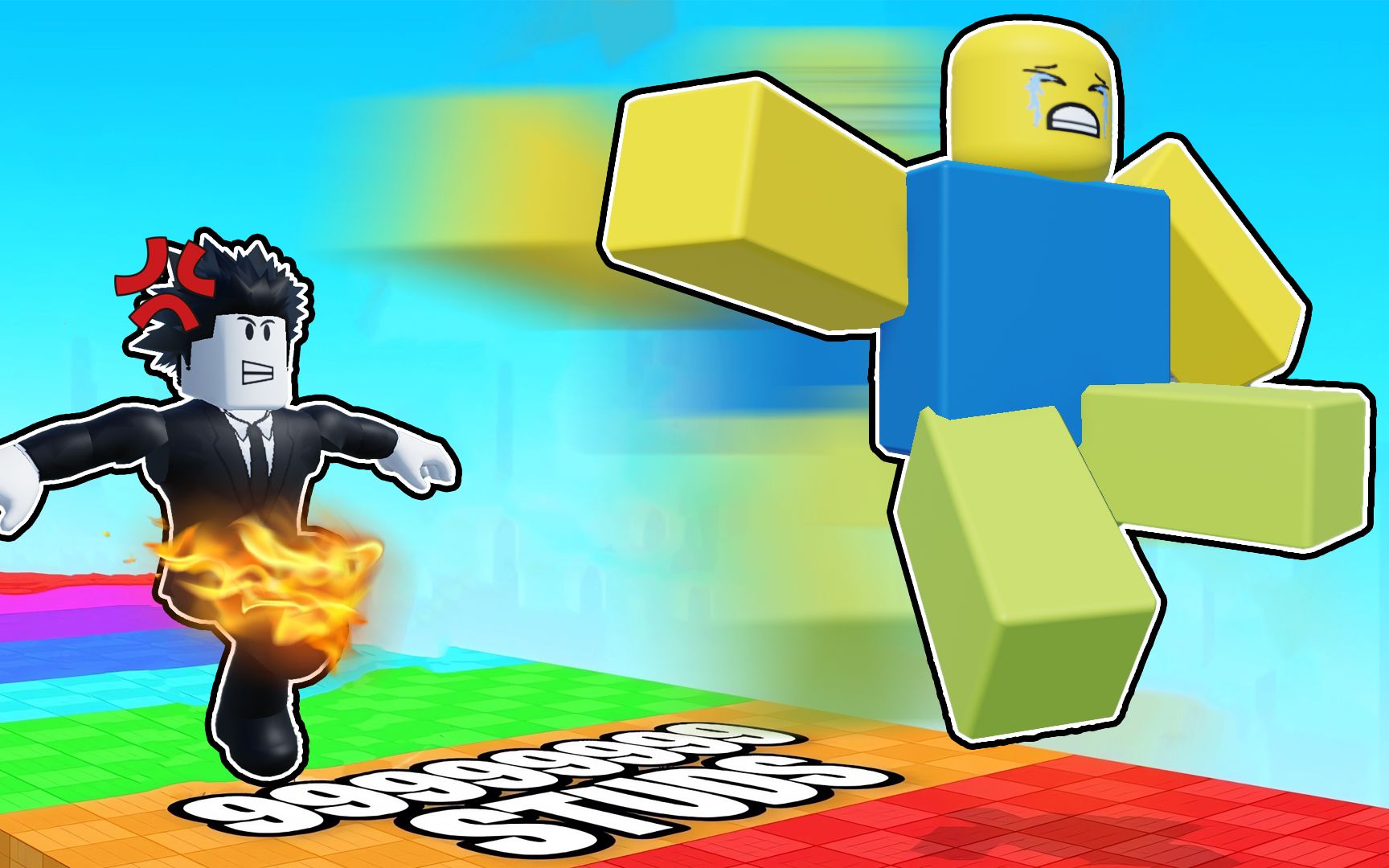 我参加了踢菜鸟的比赛，一脚把菜鸟踢飞了9999米！ROBLOX-麟麟七解说-麟麟七解说-哔哩哔哩视频
