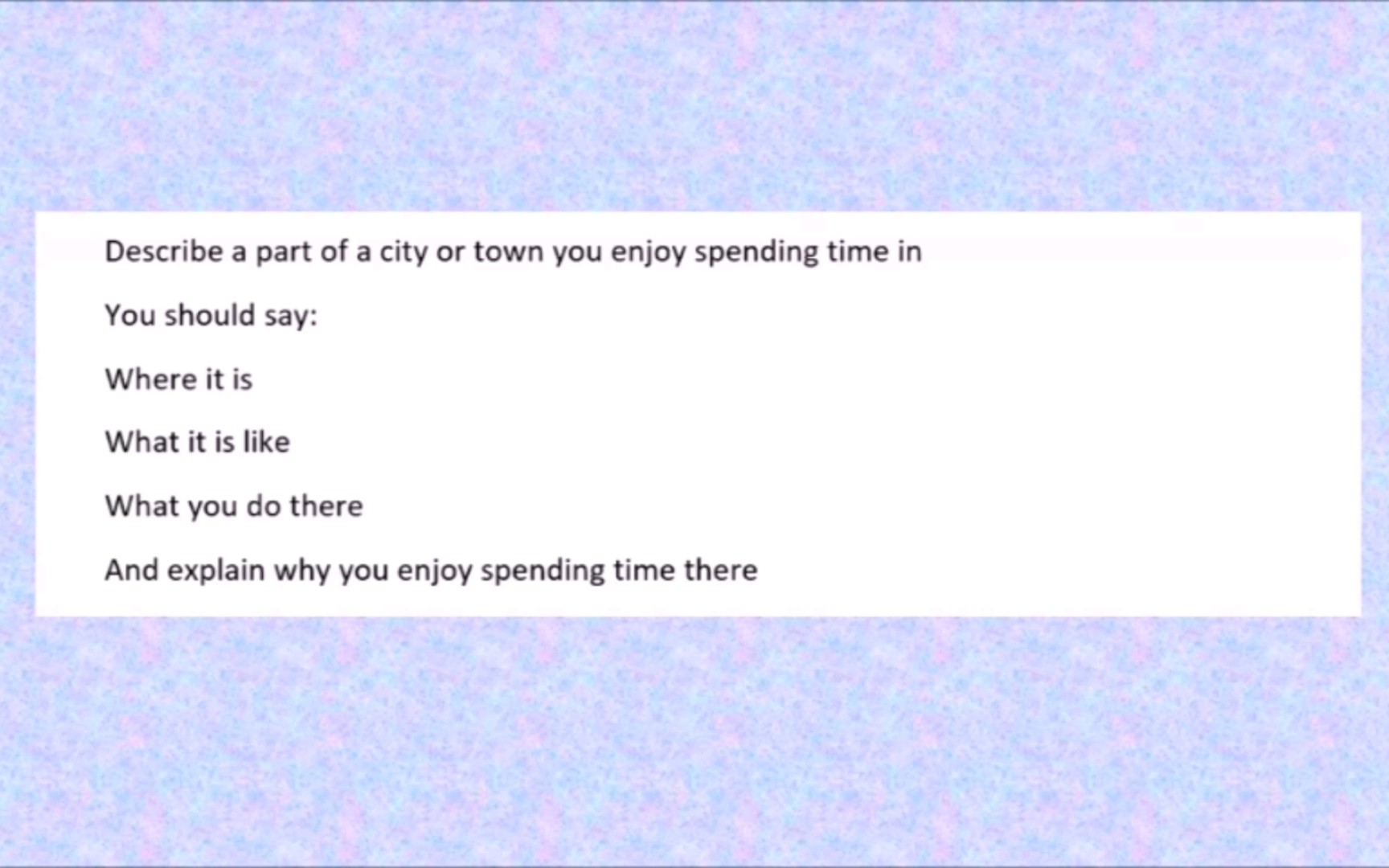 A part of a city or town 雅思口语 Part 2_哔哩哔哩_bilibili