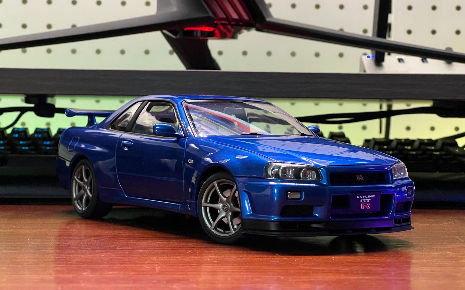 Autoart NISSAN SKYLINE GTR R34 V-SPEC II 汽车模型 分享 1:18比例全开车模 奥图亚_哔哩哔哩 ...