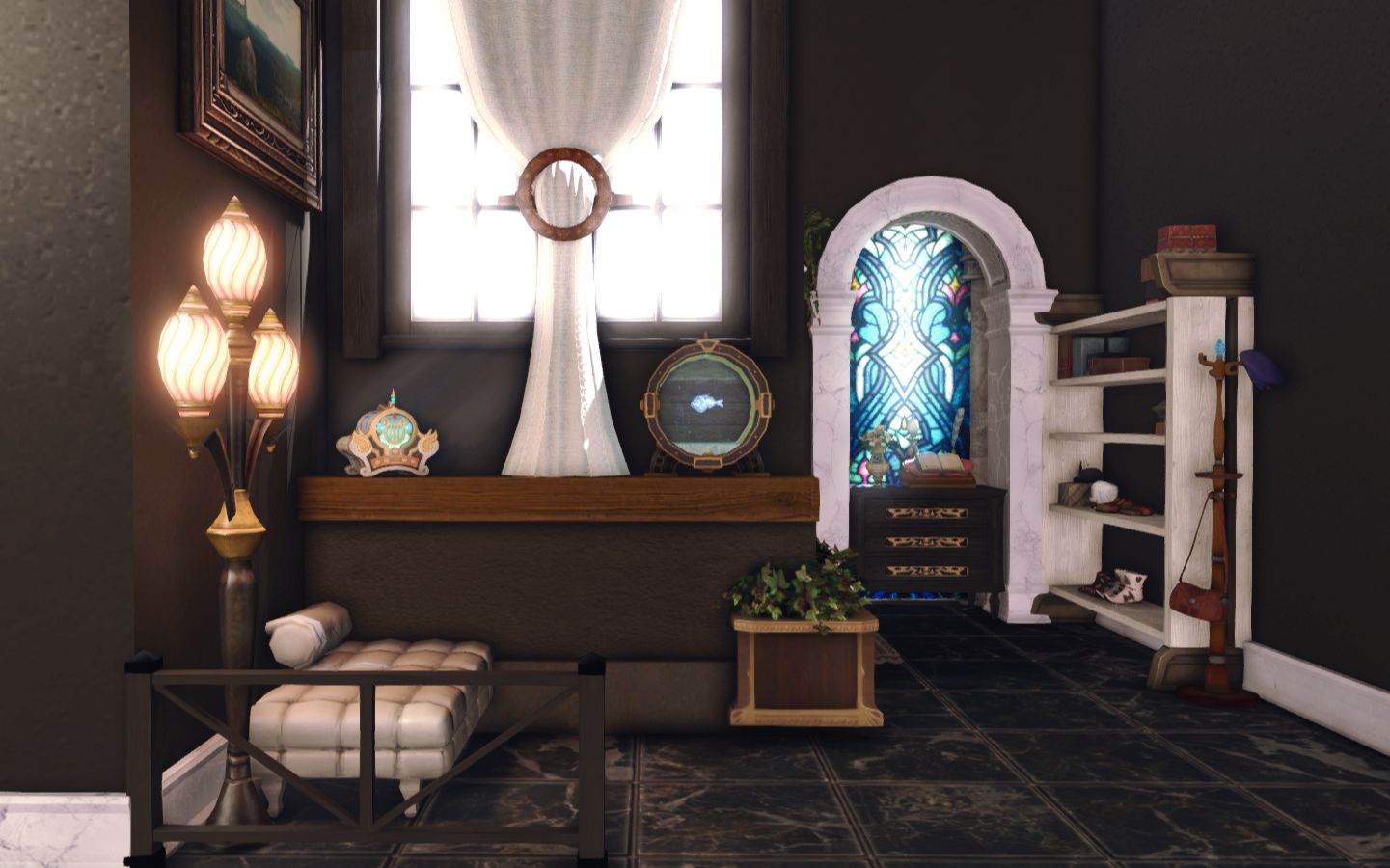 【FF14/装修】封楼s房黑白LOFT装修存档_哔哩哔哩_bilibili