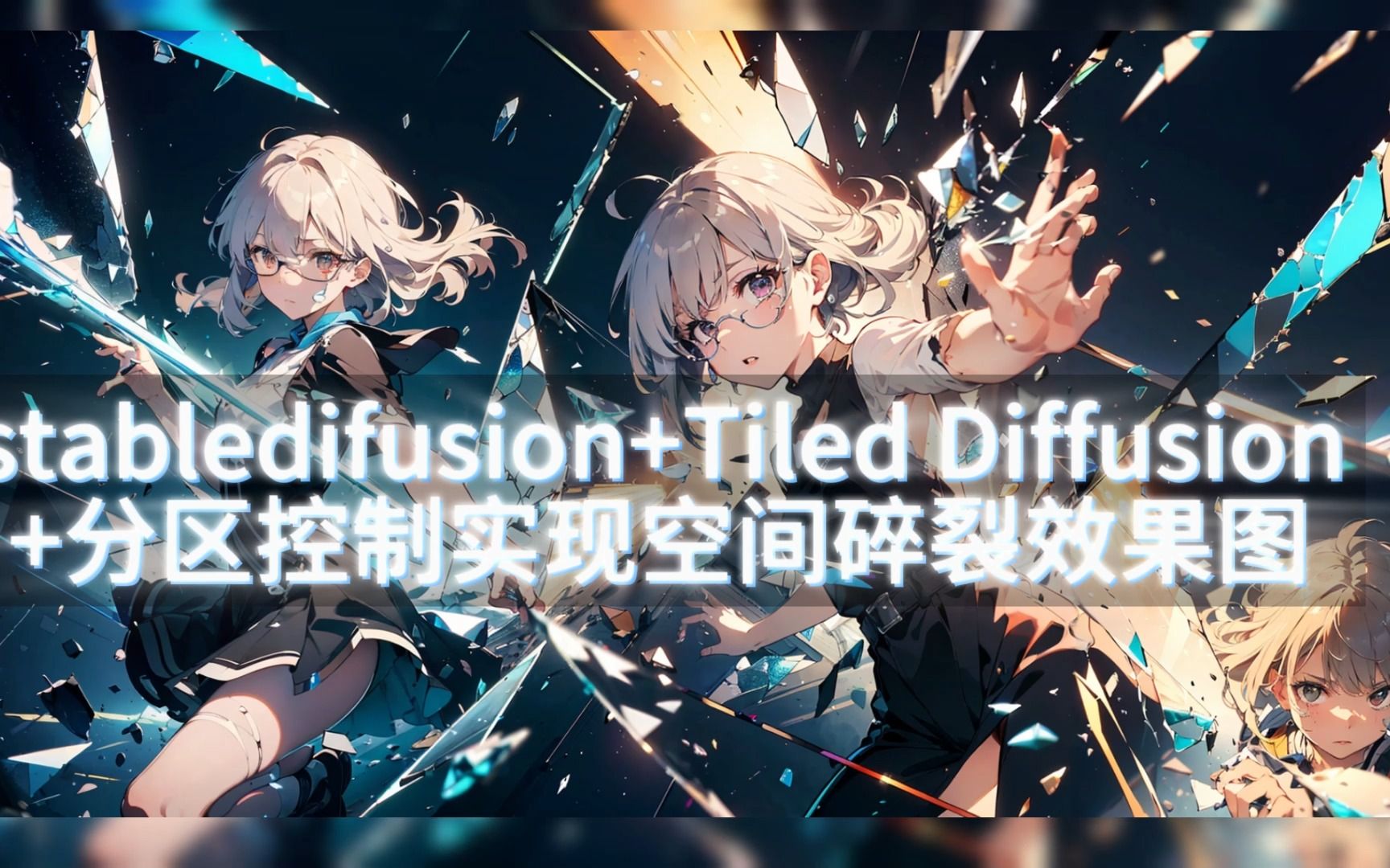 如何用stabledifusion+Tiled Diffusion +分区控制 实现空间碎裂效果图超简单不需要任何的lora简单的大模型就可以 ...