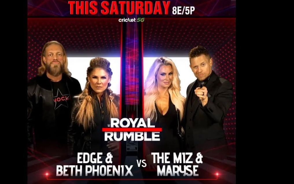WWE Royal Rumble 2022 Edge & Beth Phoenix vs The Miz &Maryse动态比赛列表_哔哩哔哩 ...