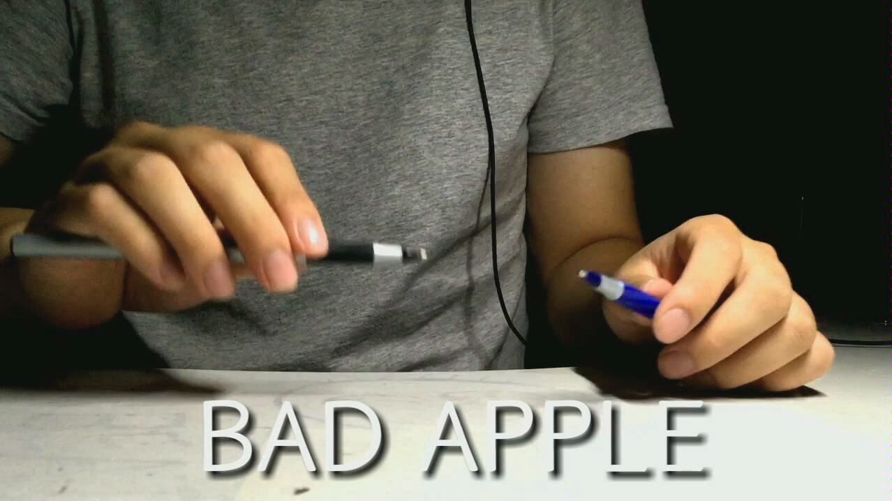【Bad Apple】用笔演奏出10年前的东方神曲_哔哩哔哩_bilibili