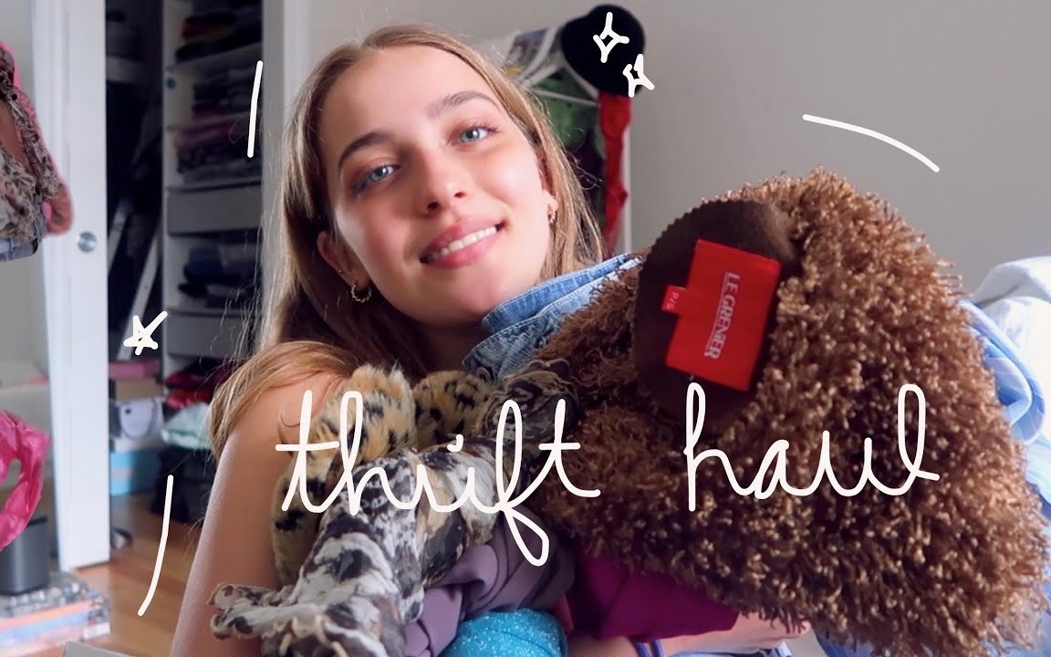 【Eva Meloche】穿搭购物分享｜try-on thrift haul yay!!!_哔哩哔哩_bilibili