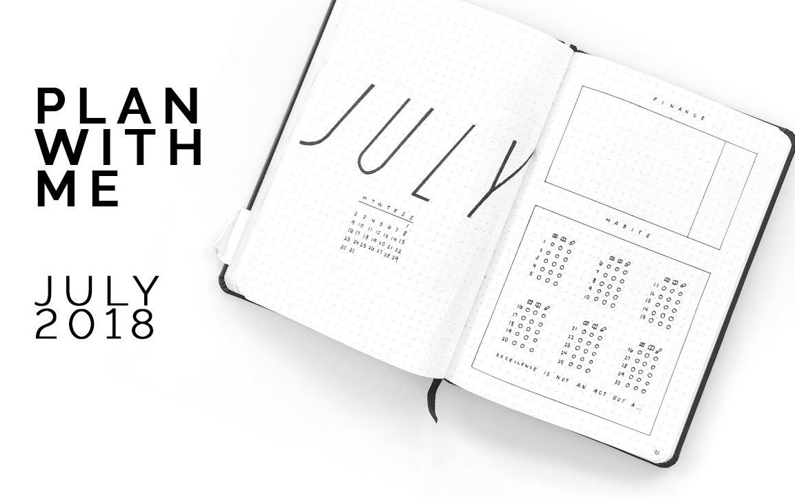 【studyquill | Plan With Me】简约系 | 用一只黑笔完成一个月的bujo设计_哔哩哔哩_bilibili