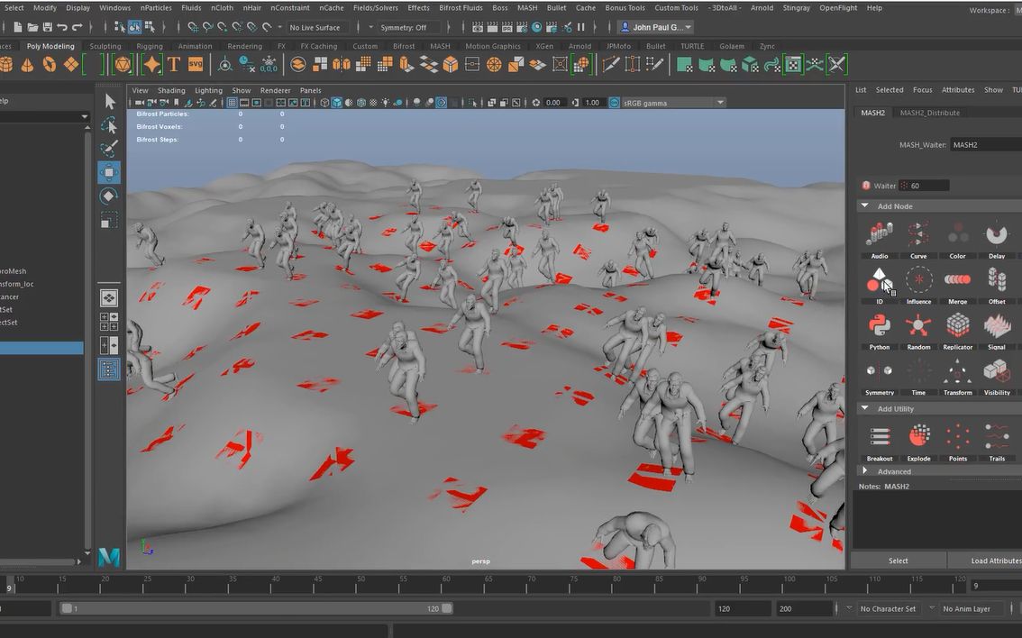 Maya Mash 群集动画教学_哔哩哔哩_bilibili