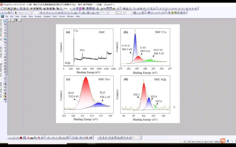 利用origin给XPS的分峰进行渐变色填充，使XPS图更加美观~ - 哔哩哔哩
