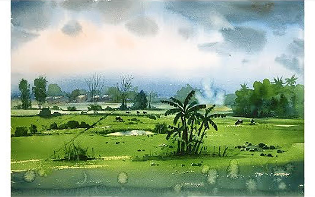 教你用水彩画一个超级美的村落 Prashant Sarkar._哔哩哔哩_bilibili