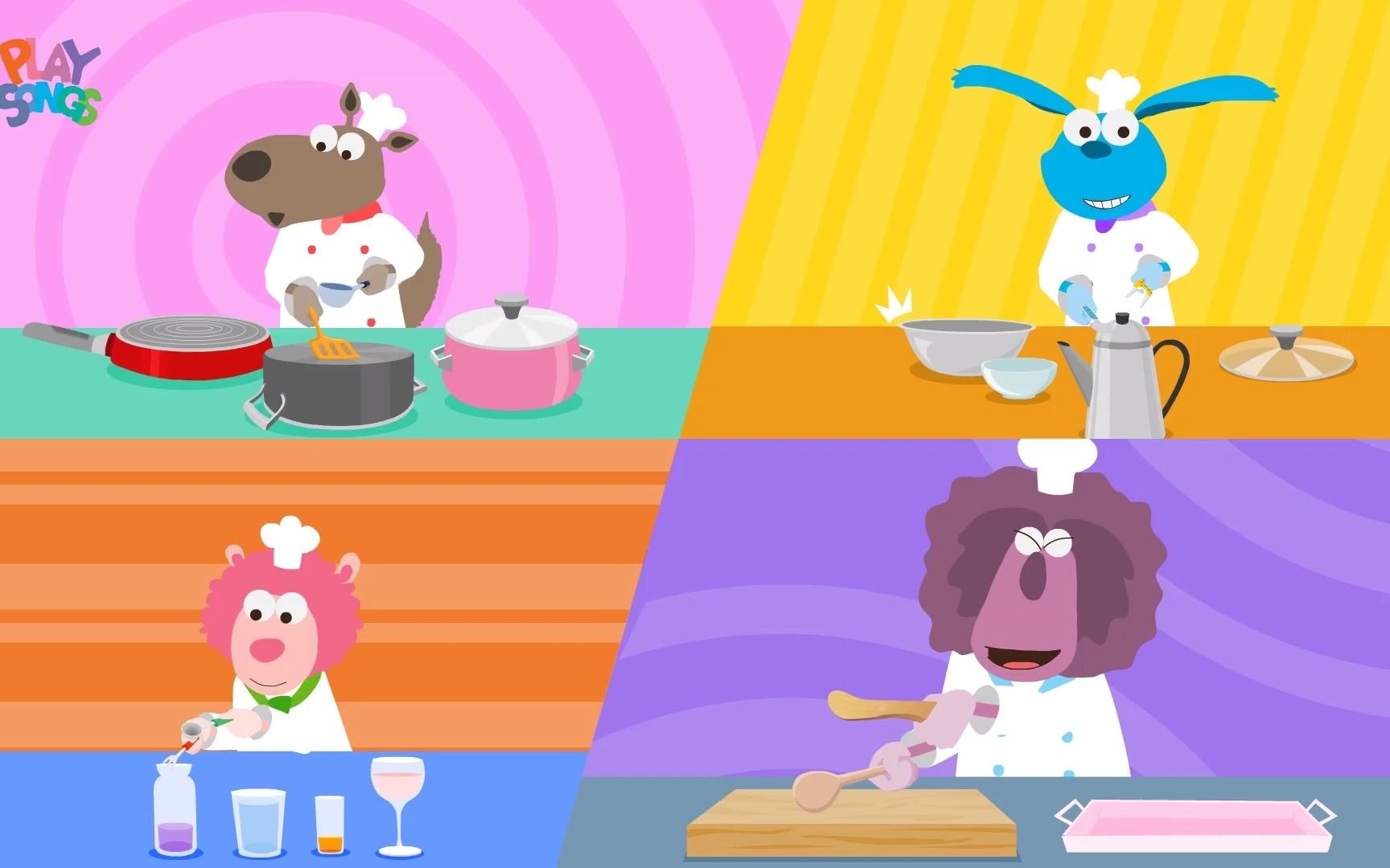 【英文儿歌】厨具 Music in the Kitchen | pan pot spoon chopsticks plate cup tray ...