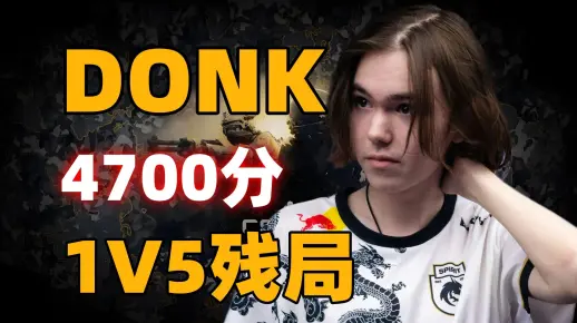 世界第一对决！donk 4700分职业房1v5残局！_CSGO