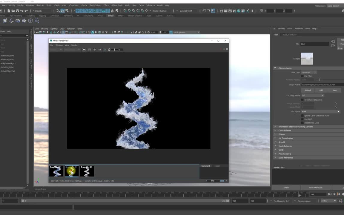 Maya Bifrost Liquid - water flow along a path (motion field)_哔哩哔哩_bilibili